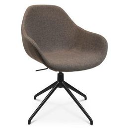 Konferenzsessel Topstar Sitness Life 2.0, dreh-/sitzh&ouml;henverstellbar, Armlehnen, B 450 x T 460 x H 440-470 mm, 4-Fu&szlig;gestell, Alu schwarz-matt & Stoff, gelb