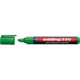 Edding Permanent Marker 330, mit Keilspitze, 1-5 mm, 10 St&uuml;ck, gr&uuml;n