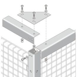 Sch&auml;fer Shop Verbindungswinkel, f&uuml;r Gittertrennwandsysteme, zur Stabilisierung, hellsilber