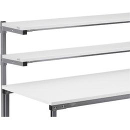 K&auml;stenbord treston, f&uuml;r Arbeitstisch TPH, B 1800 x T 141 x H 30 mm, Stahl, hellgrau