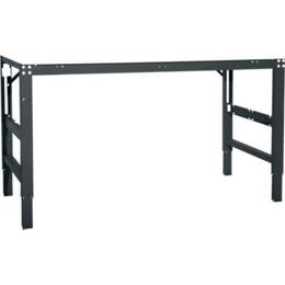 Manuflex Arbeitstisch Ergo, Elektro-Hydraulik, Platte Melamin, 2500 x 800 mm, anthrazit