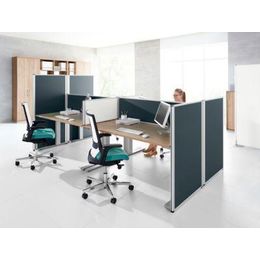 Auf-Tischtrennwand System 40, B 1200 x H 400 mm, grau
