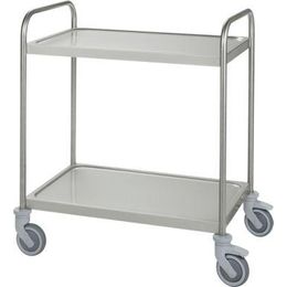 Edelstahlwagen, B 845 x T 545 mm, Vollgummi, Radgeh&auml;use Kunststoff