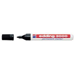 Permanentmarker Edding 3000, Rundspitze, licht- & abriebsbest&auml;ndig, 10 St&uuml;ck, schwarz