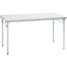 Klapptisch, stabiles 4-Fu&szlig;gestell mit Spezial-Klappbeschlag, B 1400 x T 700 x H 725 mm, lichtgrau/lichtgrau