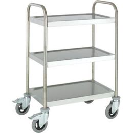 Edelstahlwagen, B 1045 x T 645 mm, luftident., Radgeh&auml;use verzinkt