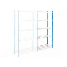 Manorga Universal-Steckregal, Anbaufeld, 5 Gitterb&ouml;den, Fachlast 71 kg, B 1500 x H 2000 x T 300 mm