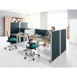 Auf-Tischtrennwand System 40, B 1600 x H 400 mm, grau