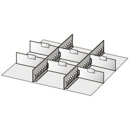 Sch&auml;fer Shop Schubladen-Unterteilungen, 2 Zwischenstege/6 Trennw&auml;nde, 75mm, Stahlblech