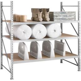 Sch&auml;fer Shop Regalsystem WR 600, Grundfeld, Traverse verzinkt, mit 3 Ebenen, 2500 x 1800 x 1050 mm