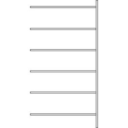 Sch&auml;fer Shop Fachbodenregal SSI Sch&auml;fer R3000, Anbauregal, 6 lackierte B&ouml;den, Tiefe 600 mm, Fachlast 250 kg, B 1315 x H 2490 mm