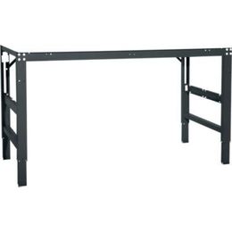 Manuflex Arbeitstisch Ergo, Elektro-Hydraulik, Platte Melamin, 1250 x 800 mm, anthrazit