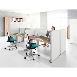 Stellwand Schallschutz System 40, Akustik- & Sichtschutz, B 1000 x H 1200 mm, wei&szlig;