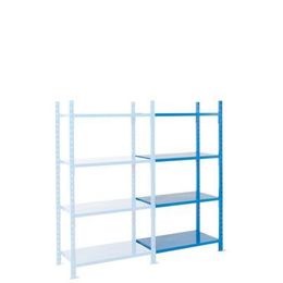Manorga Steckregal-Anbaufeld, mit 4 Stahlblechb&ouml;den, B 1260 x T 800 x H 2000 mm