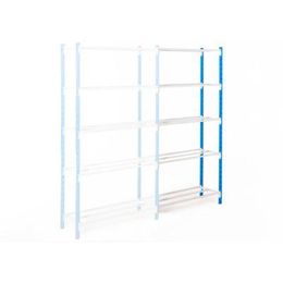 Manorga Universal-Steckregal, Anbaufeld, 5 Gitterb&ouml;den, Fachlast 120 kg, B 1500 x H 2000 x T 600 mm