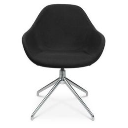 Konferenzsessel Topstar Sitness Life 2.1, dreh-/sitzh&ouml;henverstellbar, Armlehnen, B 350-480 x T 460 x H 460-490 mm, 4-Fu&szlig;gestell, Alu poliert & Stoff, h.grau