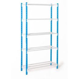 Manorga Universal-Steckregal, Grundfeld, 5 Gitterb&ouml;den, Fachlast 76 kg, B 1500 x H 2000 x T 400 mm