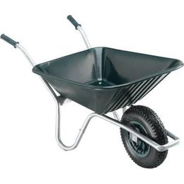 SZ Metall Schubkarre, 100 Liter, 13,5 kg, Kunstoffwanne gr&uuml;n