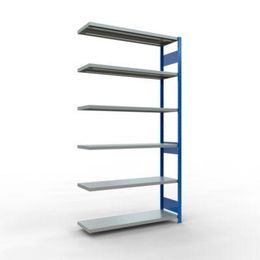 SCHULTE LAGERTECHNIK Fachbodenregal - Stecksystem MULTIplus 250 Anbauregal mit L&auml;ngenriegel - 2500x1300x400 mm, Typ 250 kg
