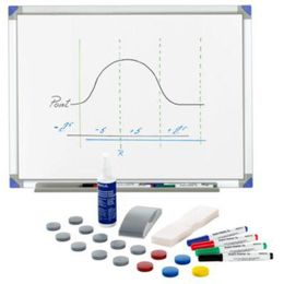 Sch&auml;fer Shop Sch&auml;fer Shop Select Whiteboard 90120 lackiert, Alurahmen + Whiteboard-Zubeh&ouml;r-Set Standard GRATIS