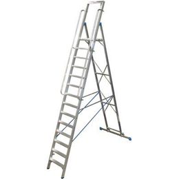 Krause Stufenstehleiter, mit gro&szlig;er Plattform, Aluminium, mit 12 Stufen