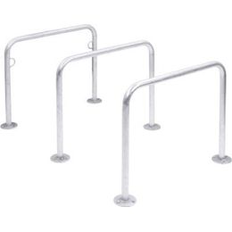 Anlehnb&uuml;gel WSM, 2-seitig, B 1000 x T 48 x H 800 mm, Stahl verzinkt, zum Aufd&uuml;beln