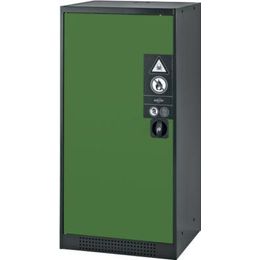 Chemikalienschrank ASECOS CS-CLASSIC, Fl&uuml;gelt&uuml;r, 2 Auszugswannen, 545x520x1105 mm, resedagr&uuml;n