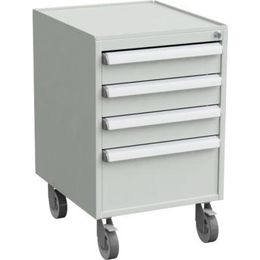 treston Rollcontainer, 4 Schubladen, Zentralverschluss, B 450 x T 520 x H 700 mm, mit ESD-Schutz