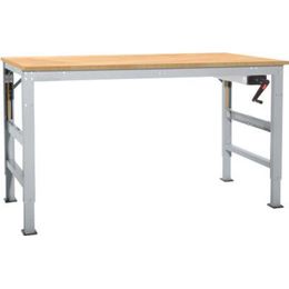Manuflex Arbeitstisch Ergo K, m. Kurbel, 2000 x 800 mm, Tischplatte Multiplex, alusilber
