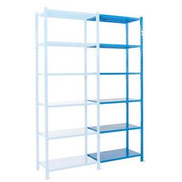 Manorga Steckregal-Anbaufeld, m. 6 Stahlblechb&ouml;den, B 1260 x T 500 x H 3000 mm