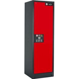 Sicherheitsschrank Typ 90 ASECOS Q-CLASSIC-90, B 600 mm, T&uuml;r rechts, 4 Ausz&uuml;ge, verkehrsrot