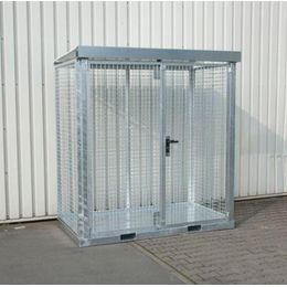 Bauer Gasflaschen-Container TYP GFC-E, abschlie&szlig;bar, Gitterrostboden