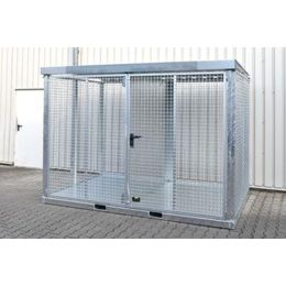 Bauer Gasflaschen Container TYP GFC-E, abschlie&szlig;bar, L 3135 x B 2170 x H 2260 mm, Tr&auml;nenblechboden
