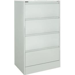 Sch&auml;fer Shop Sch&auml;fer Shop Select H&auml;ngeregistraturschrank MS iCONOMY, Stahl, 2-bahnig, geschlossene Wanne, B 780 mm, wei&szlig;aluminium RAL 9006