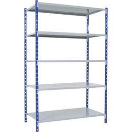 Manorga Universal-Steckregal, Grundfeld, 5 Stahlblechb&ouml;den, Traglast 125 kg, B 1250 x H 2000 x T 300 mm