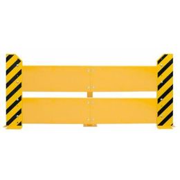 SCHULTE LAGERTECHNIK Rammschutzwand f&uuml;r Doppel-Palettenregale, H 800 mm, f&uuml;r Regaltiefe 1100 + 200 + 1100 mm, gelb/schwarz