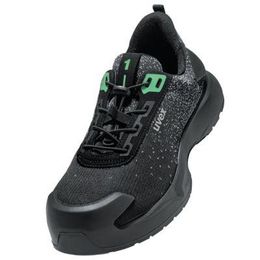 Sicherheitsschuhe Uvex 1 x-craft planet S1PL, Unisex-Halbschuh, EN ISO 20345:2022 + A1:2024, antistatisch, rutschfest, gr&uuml;n-schwarz, Weite 11, Gr&ouml;&szlig;e 39