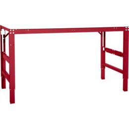 Manuflex Arbeitstisch Ergo, Elektro-Hydraulik, Platte Melamin, 1750 x 800 mm, rubinrot