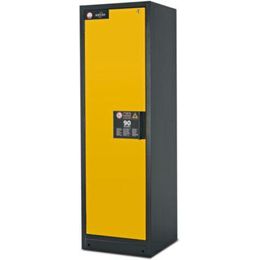 Sicherheitsschrank Typ 90 ASECOS Q-CLASSIC-90, B 600 mm, T&uuml;r links, 4 Ausz&uuml;ge, sicherheitsgelb
