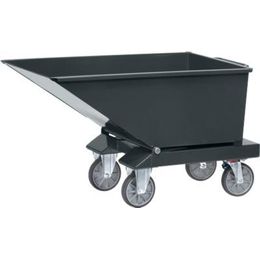 Fetra Muldenkipper 4704, 800 l, anthrazit RAL 7016, mit Ablasshahn und Sieb