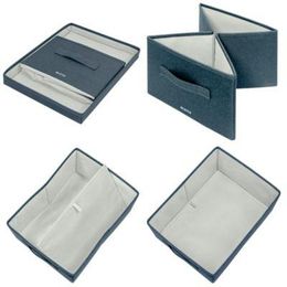 Leitz Stoff-Aufbewahrungsbox mit Deckel, klein, faltbar, 2er-Pack, 190 x 285 x 160 mm, samtgrau