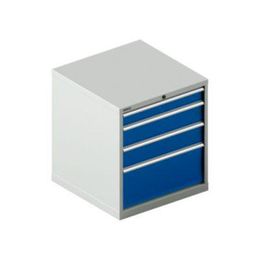 Schäfer Shop Schäfer Shop Select Schubladenschrank 36-36, 4 Schübe, bis 75 kg, B 717 x T 725 x H 800 mm, lichtgrau/enzianblau