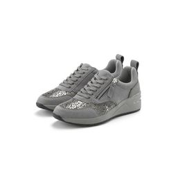 Lascana Sneaker 'Freizeitschuh, Halbschuh,' grau Gr. 39 f&uuml;r Damen. Mit Druck, Rei&szlig;verschluss. Nachhaltig.