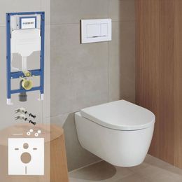 Geberit Komplettset Duofix Element, iCon WC mit WC-Sitz und Sigma 20 squareBetätigungsplatte