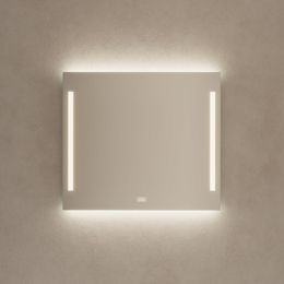 Kronenbach Sun Badspiegel 80 x 70 cm mit LED Seiten- und Hintergrundbeleuchtung fürs moderne Bad