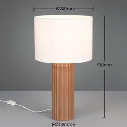 REALITY LEUCHTEN Tischleuchte Blair, mokka, H&ouml;he 51 cm, E27, Keramik