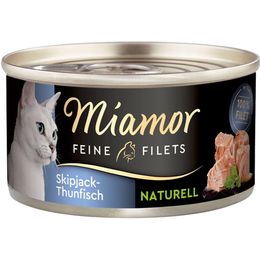 Miamor Feine Filets naturell Skipjack-Thunfisch Katzen-Nassfutter ohne Leber 24x80g