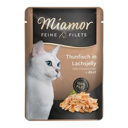 Miamor Feine Filets Thunfisch in Lachsjelly Katzen-Nassfutter ohne Konservierungsmittel 48x100g