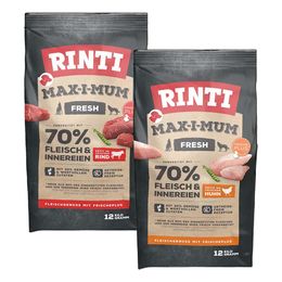 Rinti Max-i-Mum Rind und Huhn Mixpaket Hunde-Trockenfutter f&uuml;r ausgewachsene Hunde 2x12kg