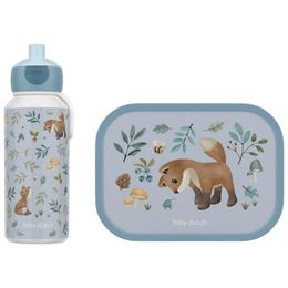 Mepal Pausenset lunchset campus (pu+bd) - forest friends, Braun, Wei&szlig;, Hellblau, Kunststoff, 2-teilig, 20.5x7.5x18.8 cm, K&uuml;chenzubeh&ouml;r, Vorratsbeh&auml;lter, Brotdosen